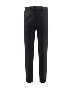PT TORINO Mid-rise Tailored Trousers - Black