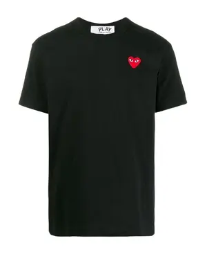 Play Comme Des Garcon Comme Des Garçons Play Iconic Patch Crewneck T-shirt - Black