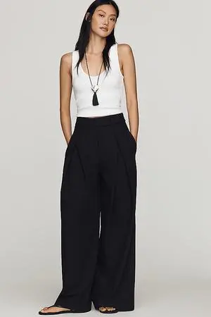 FAVORITE DAUGHTER Pleated Wide-leg Trousers