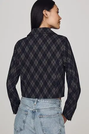 Avec Les Filles Cropped Knit Blazer Jacket