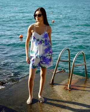 KARMA ON THE ROCKS Maki Higa Silk Shorts Set