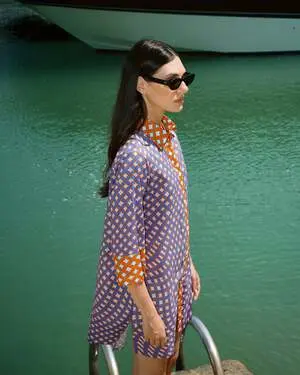 KARMA ON THE ROCKS Mio Psyche Cotton Mini Shirt Dress