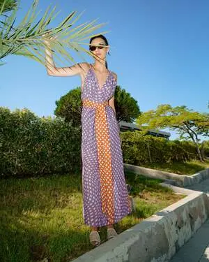 KARMA ON THE ROCKS Sabi Psyche Linen Maxi Dress