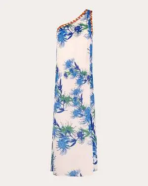 KARMA ON THE ROCKS Tama Higa Silk Asymmetric Maxi Dress