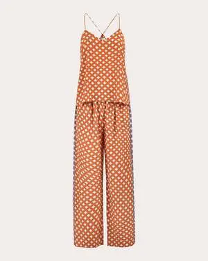 KARMA ON THE ROCKS Tio Psyche Silk Pants Set - Orange