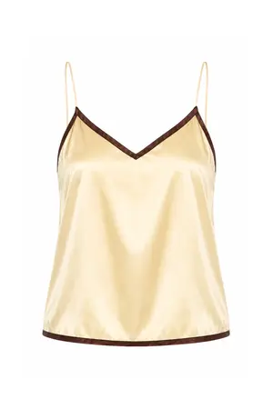 SWF Contrast Satin Cami - Custard