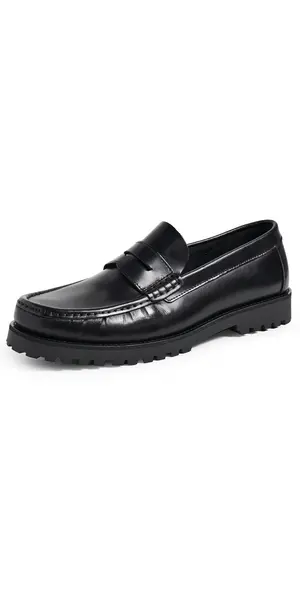 VINNY'S Lee Lake Loafers - Black Nappa