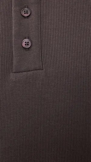 Vince Cotton Rib Henley Shirt