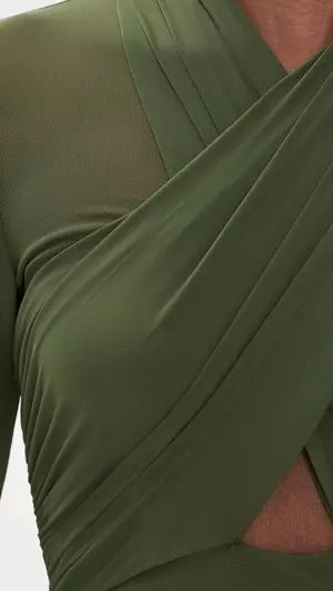Bardot Veria Wrap Mesh Maxi Dress