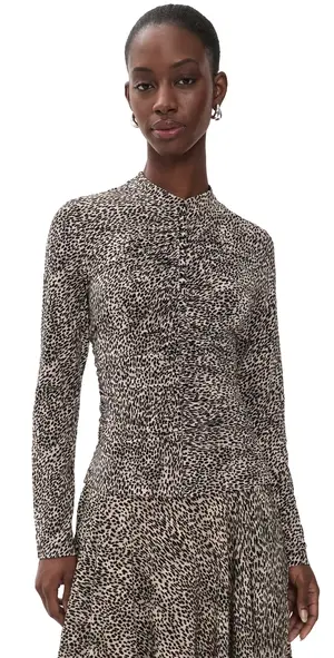 Sea Charlize Print Top - Cream