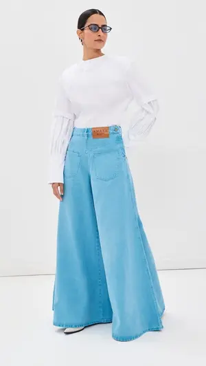A.W.A.K.E. Mode A. W.a. K.e. Mode Super Wide Leg Mirror Jeans