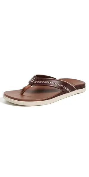 Olukai Shoreline Leather Sandals - Toffee