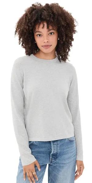 Rails Cotton Cashmere Long Sleeve Tee - Heather Grey