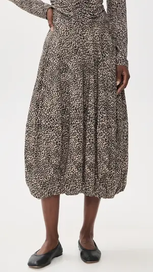 Sea Charlize Print Bubble Midi Skirt