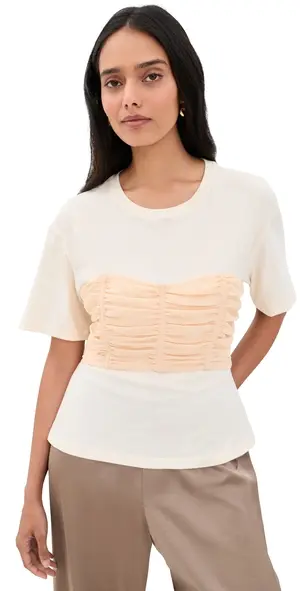 Ulla Johnson Mila Ss Cotton Top - Pearl