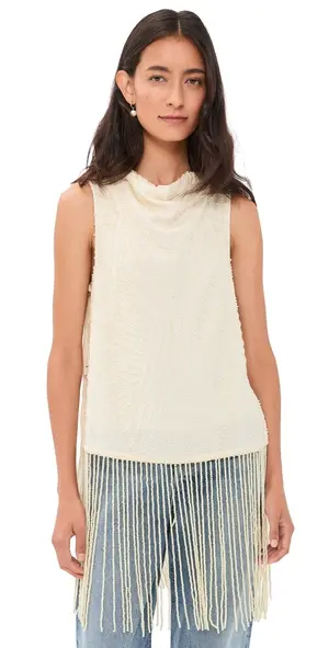 Sea Carlotta Fringe Top - Cream