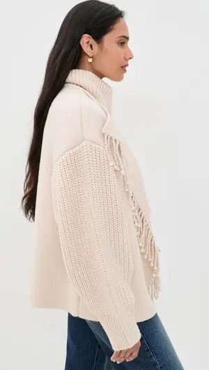 FRAME The Cropped Jacquard Fringe Coat