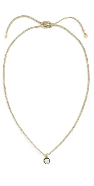 HART Lurex Necklace With Enamel Bezel Charm - Green/gold