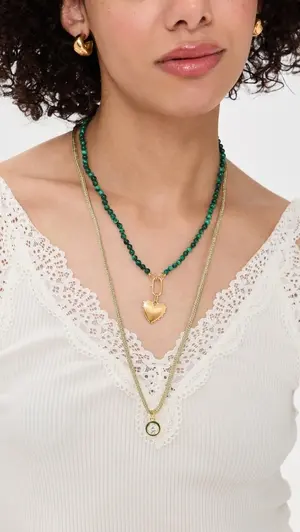 HART Lurex Necklace With Enamel Bezel Charm