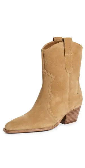 Free People Cat Nap Cowboy Boots - Camel Suede