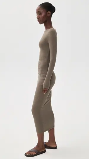 JAMES PERSE Ruched Long Sleeve Dress