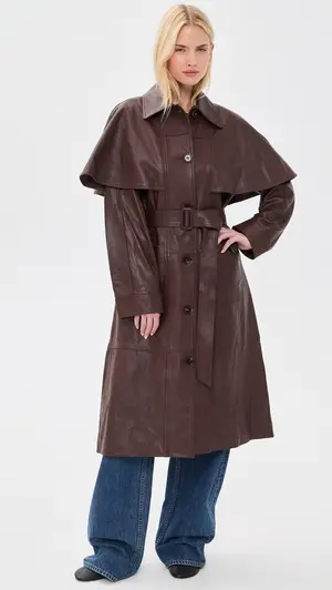 Sea Caitlin Leather Trench Coat
