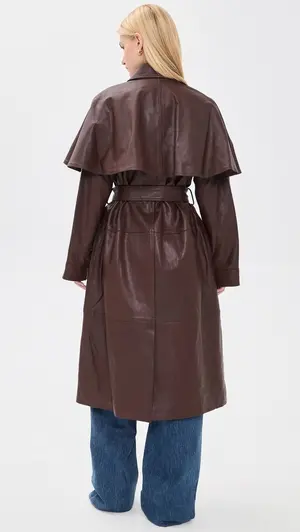 Sea Caitlin Leather Trench Coat