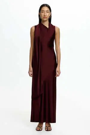 Significant Other Daira Maxi Scarf Dress - Bordeaux