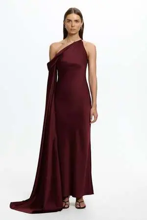 Significant Other Daira Long Sleeve Evening Gown - Bordeaux