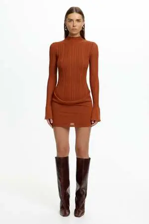 Significant Other Kinga Long Sleeve Mini Dress - Ember