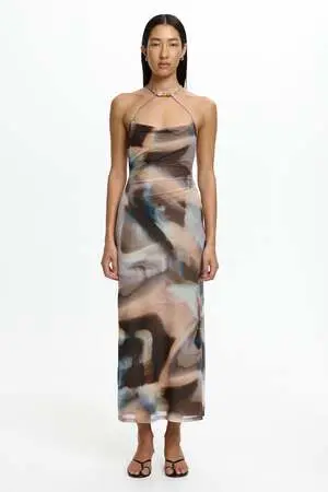 Significant Other Lex Mesh Dress - Liquid Stone