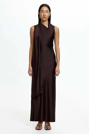 Significant Other Daira Maxi Scarf Dress - Chocolate