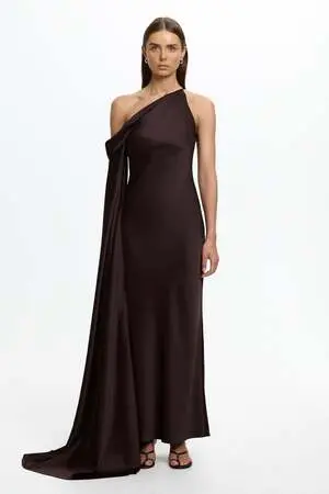Significant Other Daira Long Sleeve Evening Gown - Chocolate