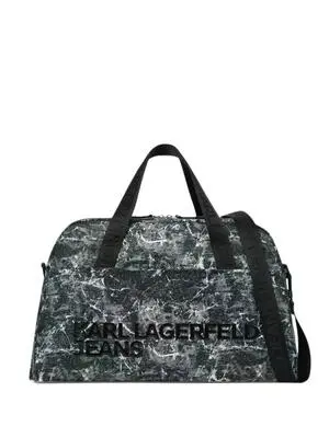 Karl Lagerfeld All-over Print Logo Gym Bag - Grey