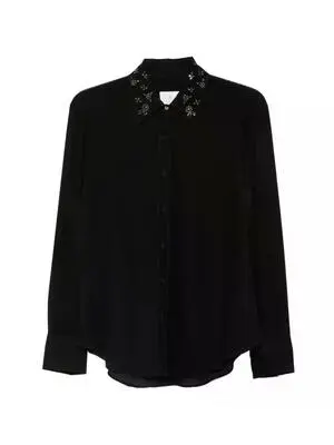 TRAME AUREE Crystal-embellished Frida Shirt - Black