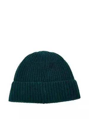 Stone Island N100012 Ribbed Knit Beanie With Compass Logo Patch