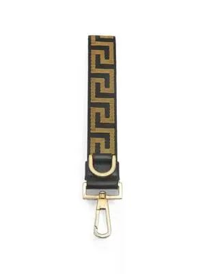 Versace Greca-canvas Key Holder - Black