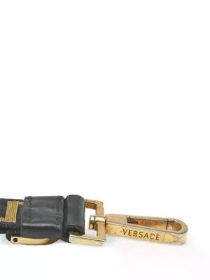 Versace Greca-canvas Key Holder - Black