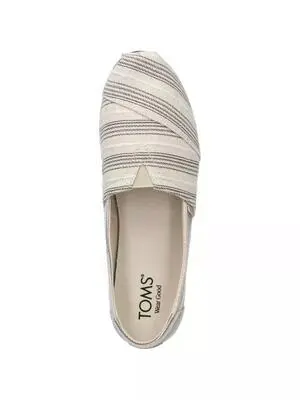 Toms Alpargata Classic Striped Canvas Slip-on Flats