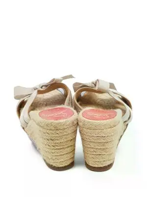 CHRISTIAN LOUBOUTIN Bow Espadrille Wedge Sandals