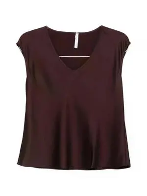 Imperial V-neck Top - Brown