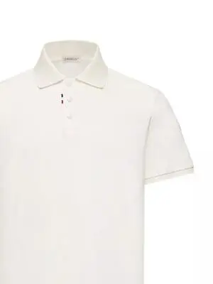 Moncler Logo Cotton-piquet Polo Shirt - White
