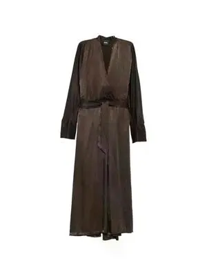 Dixie Belted Wrap Midi Dress - Brown