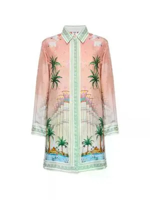 Casablanca Graphic-print Mini Dress Pink