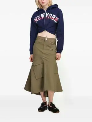 Marc Jacobs Cropped Logo-print Hoodie - Blue
