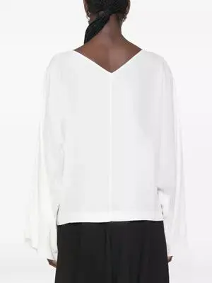 Imperial V-neck Batwing-sleeve Blouse