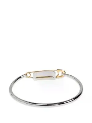 Kate Spade New York Safety-pin Engraved-logo Bracelet - Silver