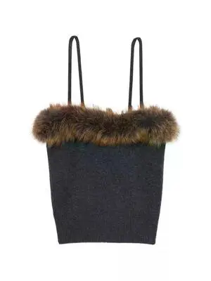 Marc Jacobs Faux Fur-trimmed Tank Top
