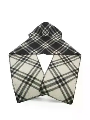 Burberry Check Hooded Scarf - Black