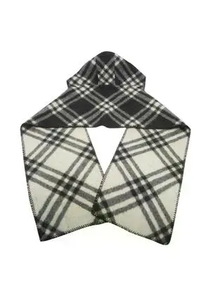 Burberry Check Hooded Scarf - Black